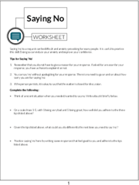 Plr Worksheets Saying No Worksheet Plrme